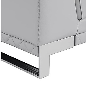 Blackjack Furniture Weston Collection Italian Leather Living Room, Den Loveseat, Light Gray