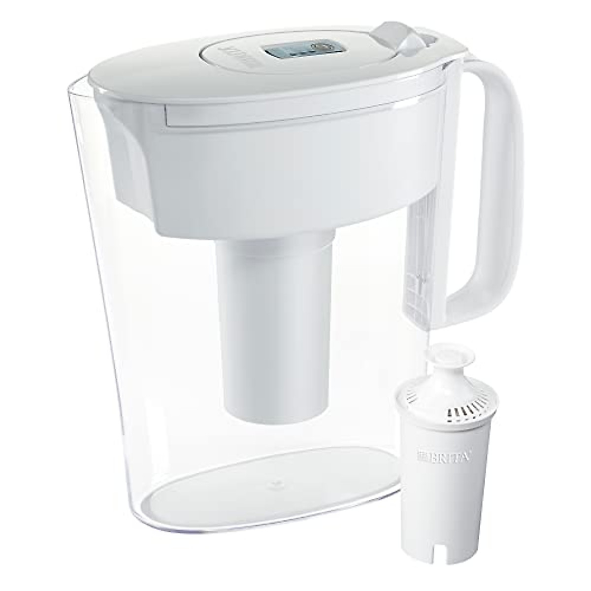 Brita Water Filter Pitcher for Tap and Drinking Water with 1 Standard Filter, Lasts 2 Months, 5-Cup Capacity, BPA Free, White