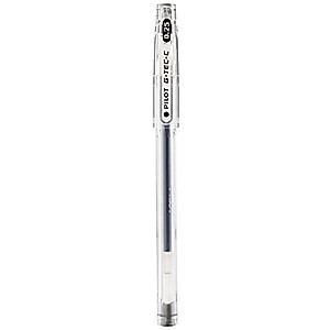 PILOT G-Tec-C Gel Ink Rolling Ball Pens, Hyper Fine Point (0.25mm), Black Ink, 12-Pack (35485)