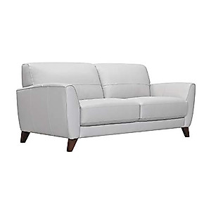 Armen Living Jedd Leather Sofa, Dove Grey