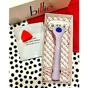 BLESS LINEN Billie Shaving Razor Start Set - with 2x 5-Blade Cartridges and the Magic Holder - DreamPop Color, 4 Piece Set