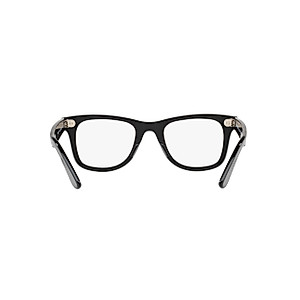 Ray-Ban RX4340V Wayfarer Ease Square Prescription Eyeglass Frames, Black/Demo Lens, 50 mm