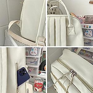 BILIPOPX Kawaii Backpack with Cute Accessories Aesthetic 15.6 Inch Laptop Backpack Pendant (White)