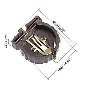 QMseller bnafes 15 Pcs CR1220 Battery Holder Horizontal Coin Button Battery Holder Brown Container Case