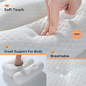 Docilaso Bath Pillow, Quick Dry Bathtub Pillow with 4D Air Mash Technology and 7 Suction Cups for Neck and Back Support, Suitable for All Bathtub, Hot Tub, Jacuzzi and Home Spa