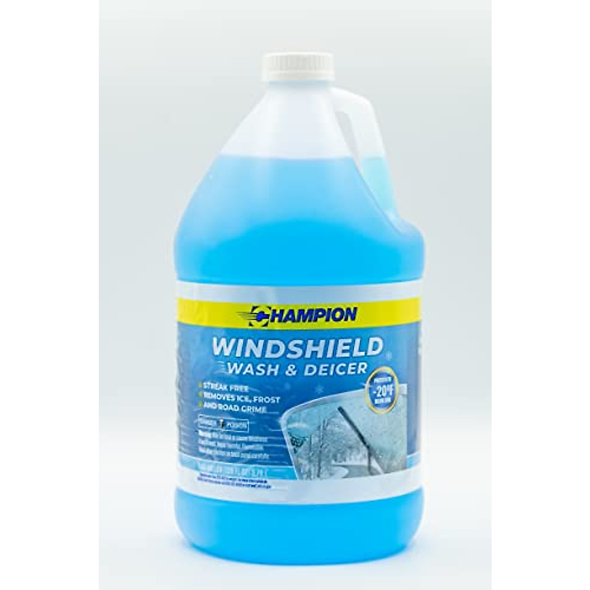 CPDI Champion Windshield Washer Fluid and Deicer for Ice, Frost, and Road Grime, Powerful Streak-Free Shine, All-Weather Year-Round Protection