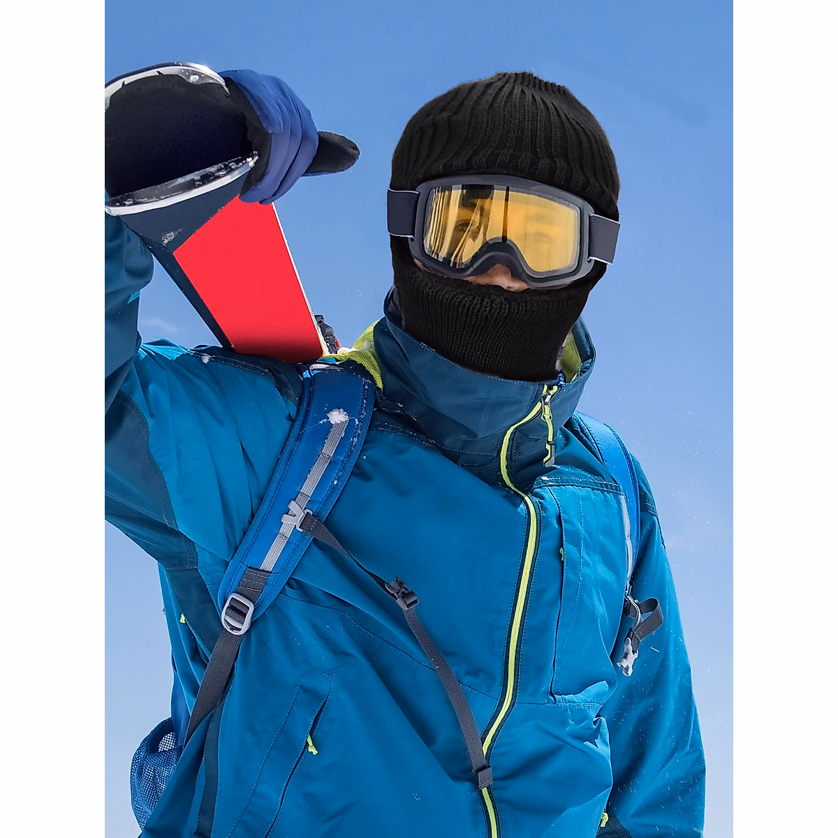 4 Pieces Warm Knitted Balaclava Thermal Fleece Ski Mask Winter Face Mask for Women Men Outdoor Sports Cold Weather, 4 Colors