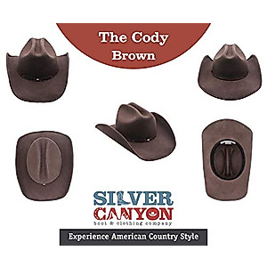 Mens+Wool+Cowboy+Hat+Cody+Brown+Shapeable+Western+Felt+Hats+By+Silver+Canyon