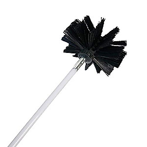 Chimney Cleaning Brush Dryer Duct Cleaner 2-in-1 Kit Fireplace Drier Vent Lint Sweeping Tools 18’ Flexible Rods Rotary System Working with or Without Drill