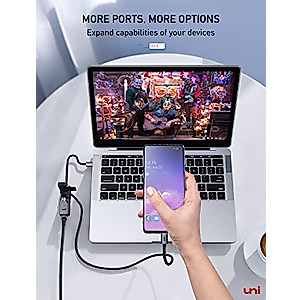 USB C to Ethernet Adapter, uni USB-C Hub with RJ45 Gigabit, [Thunderbolt 3/4 Compatible] USB 3.0 Multiport Hub for MacBook Pro/Air, iMac, iPad Pro, Surface Pro 7, Chromebook, XPS 17/15/13, and More