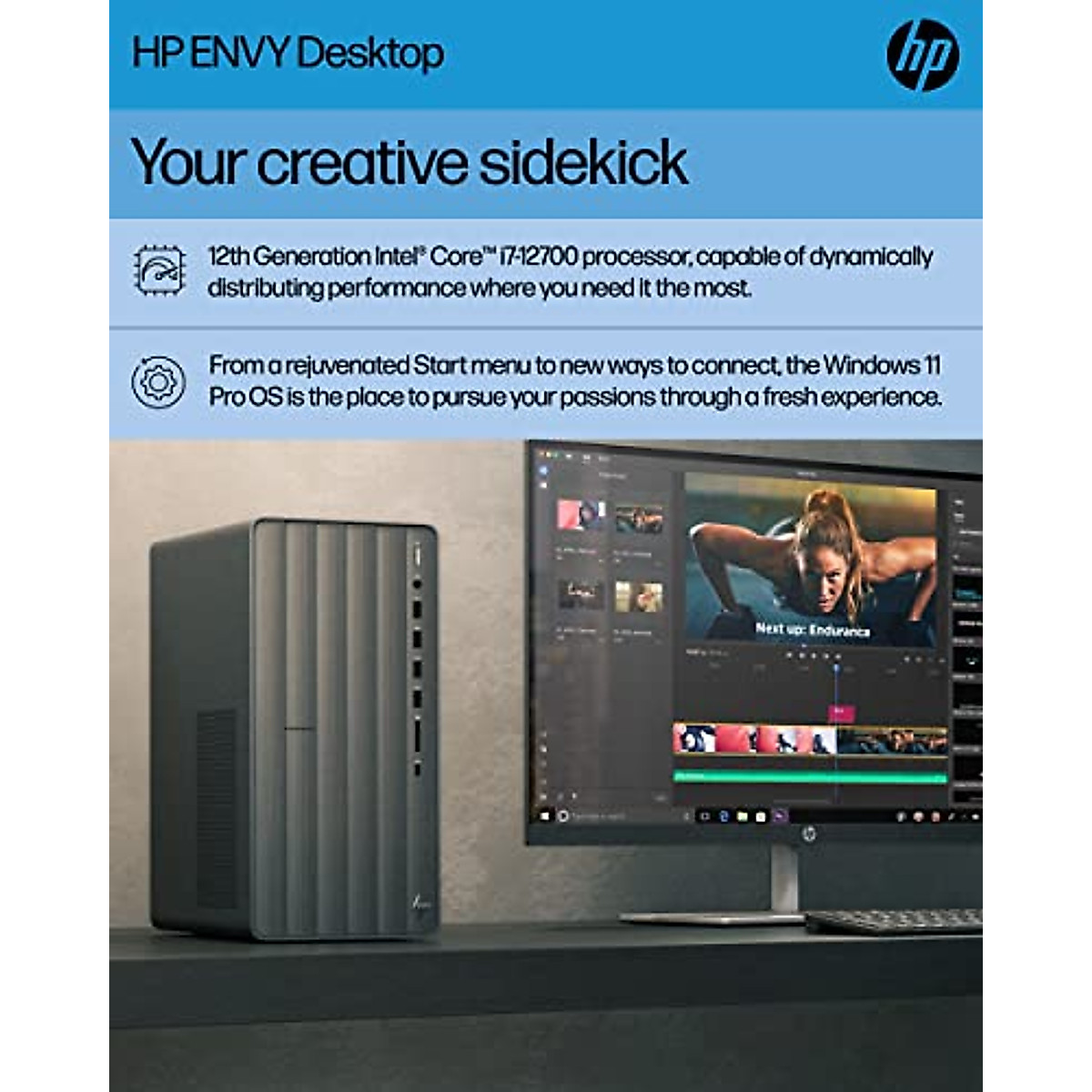 HP ENVY Desktop Computer, Intel Core i7-10700, 16 GB RAM, 1 TB Hard Drive & 512 GB SSD Storage, Windows 10 Pro (TE01-1254, 2020 Model)