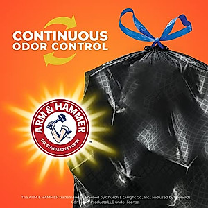 Hefty Ultra Strong Multipurpose Large Trash Bags, Black, White Pine Breeze Scent, 30 Gallon, 50 Count