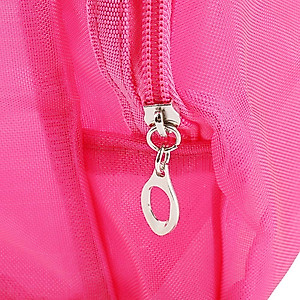 3 Holes Storage Bags Mesh Yarn Storage Bag Crochet Wool Small Accessories Convenient Container for Home-use (Rose red)