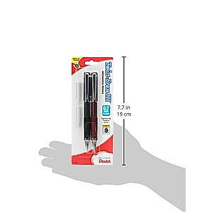 Pentel Twist-Erase III Automatic Pencil with 2 Eraser Refills, 0.7mm, Assorted Barrels, 2 Pack (QE517BP2-K6)