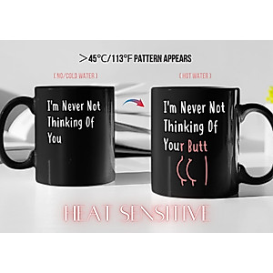 Onebttl Funny Gifts for Girlfriend Wife, Girlfriend Gifts for Her, Birthday Gift for Girlfriend Wife from Boyfriend Husband, 12oz Heat Sensitive Magic Coffee Mug- But