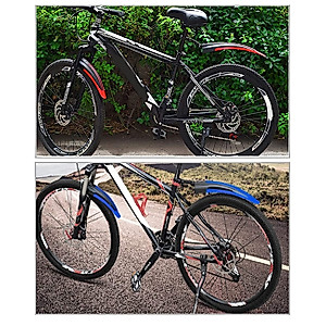 Adjustable Road Mountain Bike Bicycle Cycling Tire Front/Rear Mud Guards Mudguard Fenders Set (Black-1)