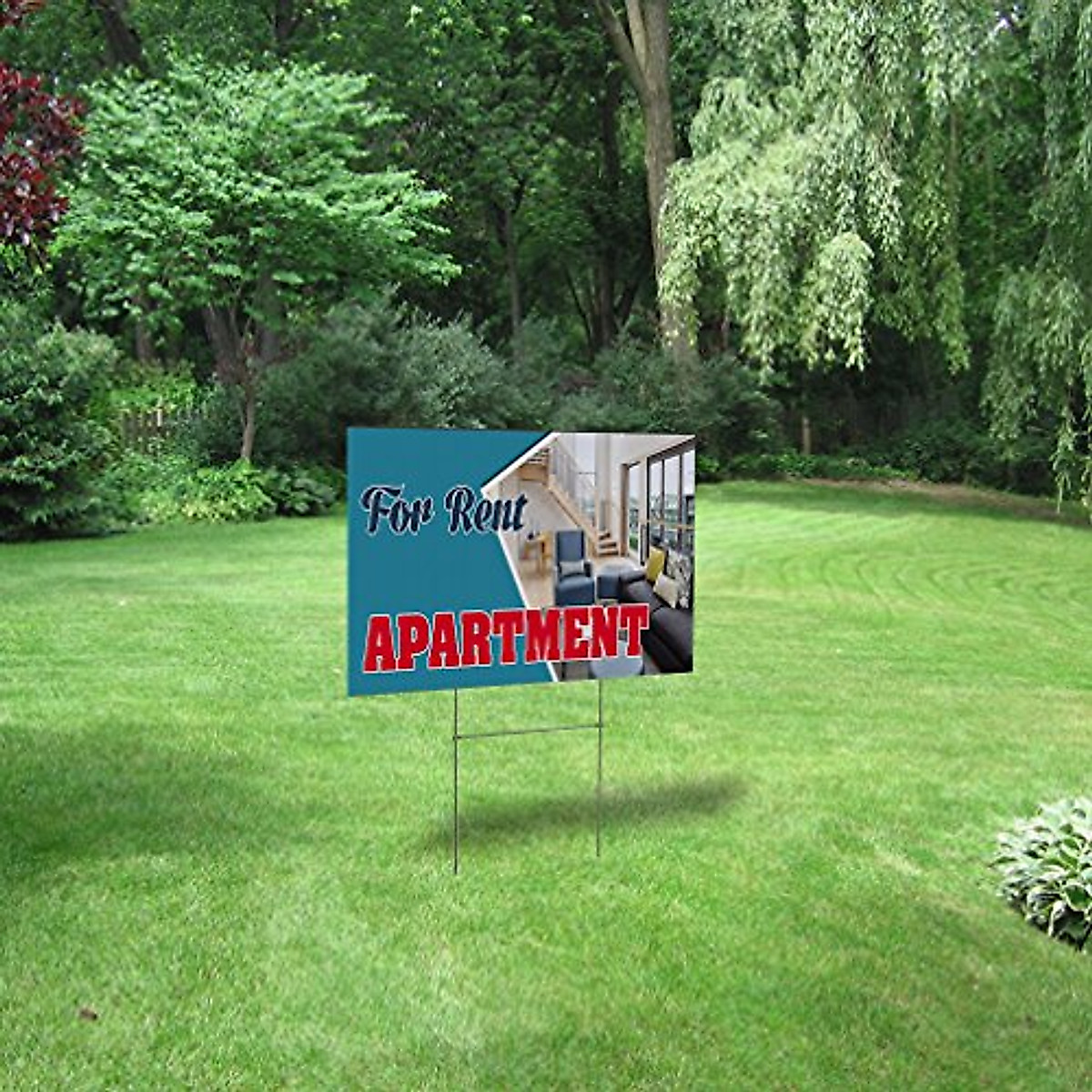 Fastasticdeals Weatherproof Yard Sign for Rent Apartment Advertising Printing A Lawn Garden 24x18 Inches 2 Sides Print