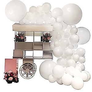 White Balloons Different Sizes, 106 Pieces White Balloon 18''+12''+10''+5'' Latex Balloon for Baby Shower, Wedding, Birthday Party Balloons