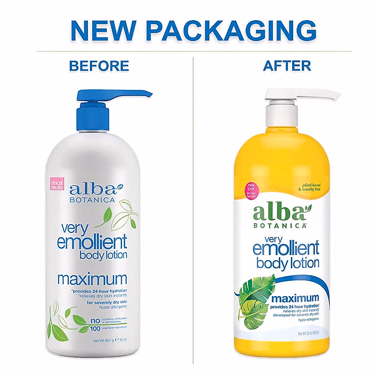 Very Emollient Body Lotion, Maximum Dry Skin Formula, 32 oz, 2 pk