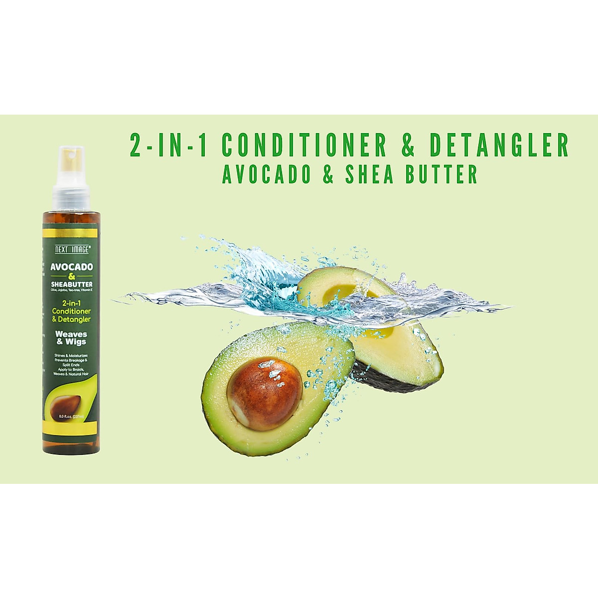 On Natural Next Image Avocado & Shea Butter 2-in-1 Conditioner & Detangler, 8 Ounce