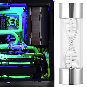 Water Cooling Meter Indicator G1/4 Female Threaded Water Cooling System Replacement for PC Computer(Silver)