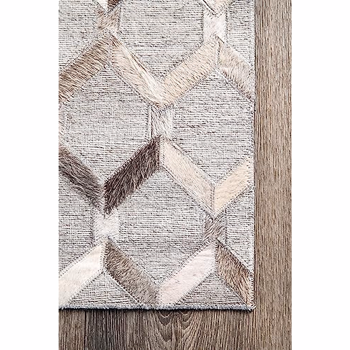 nuLOOM Modern Cowhide Trellis Area Rug, 10' x 14', Grey
