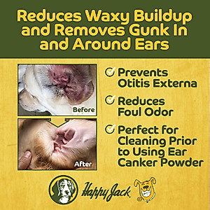 HAPPY JACK Dog Ear Wipes with Aloe, Ear Wipes for Dogs to Soothe Itch and Discomfort from Dog Ear Infection, Aloe Vera-Cucumber Dog Ear Cleaner Wipes are Great for Dog Itchy Ear Relief, 100 Ct