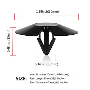 UNENDA 30pcs Hood Insulation Retainers with Fastener Remover - for Chrysler, Jeep, Dodge, Ram - Replace OEM 4878883AA LH LHS Nylon Clip