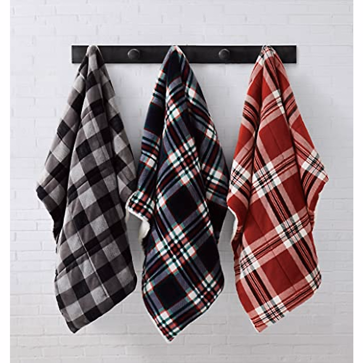 LONDON FOG Cabin Collection, 1 Piece Throw - 50" x 60", Red Multi