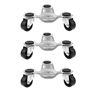 DOITOOL 3pcs 3 Mover push cart dolly appliance cart wheel moving dolly furniture dolly furniture moving dolly rotary tool trolly dolly cart roller carbon steel to rotate home appliances