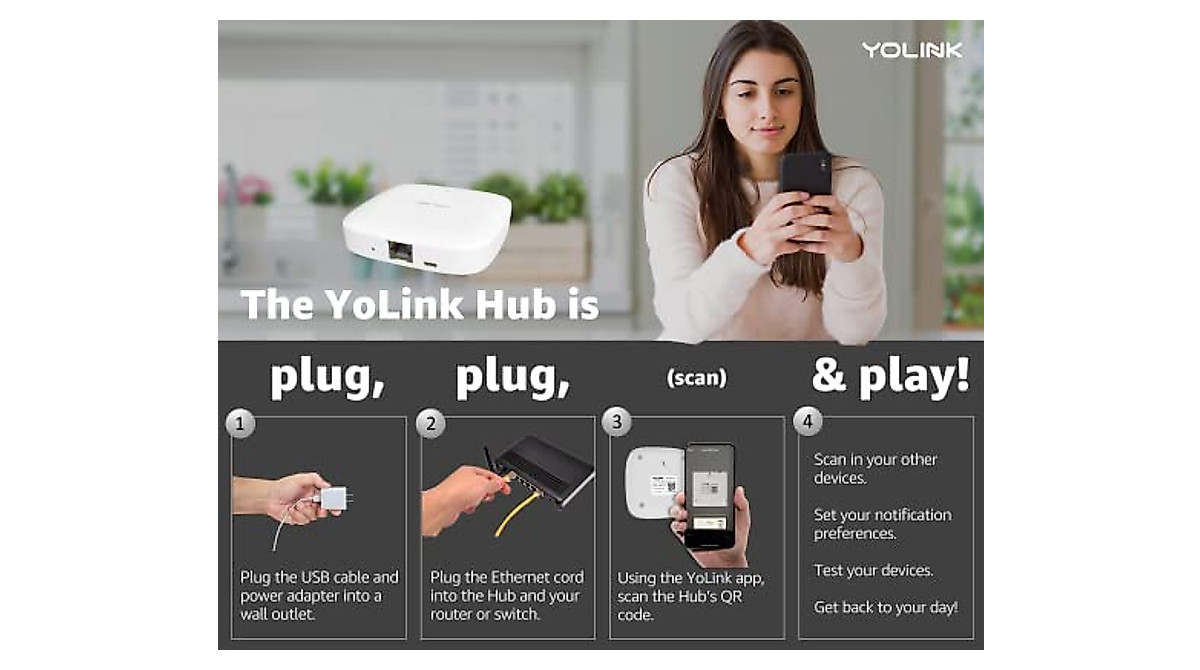 YoLink Hub: 1/4 Mile Long-Range Smart Home Automation Gateway