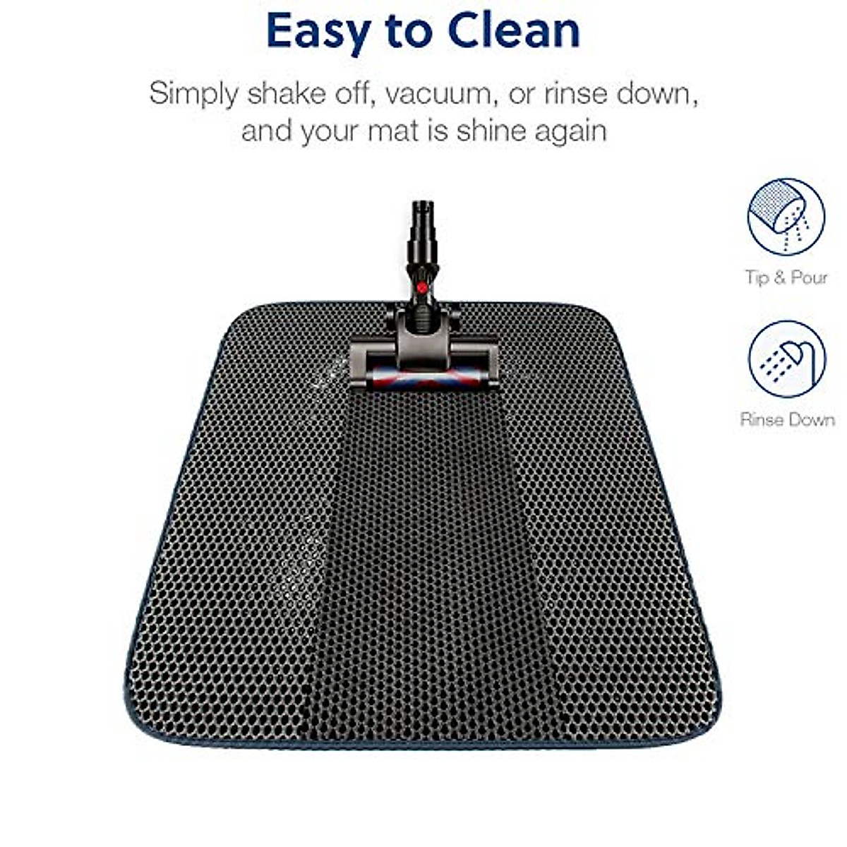 WePet Cat Litter Mat, Kitty Litter Trapping Mat, Honeycomb Double Layer Mats, No Phthalate, Urine Waterproof, Easy Clean, Scatter Control, Catcher Litter Tray Box Rug Carpet