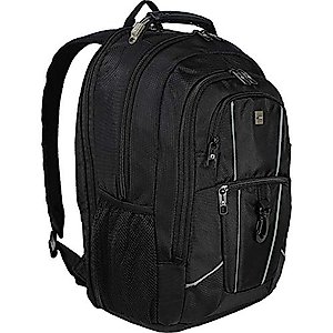 Dejuno Commuter Backpack Checkpoint-Friendly 15.6" Laptop Pocket, Black, Inch