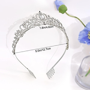 FORENEE Silver Crown Rhinestone Tiaras for Women Crystal Birthday Crown with Combs Queen Crown for Women Princess Tiaras for Halloween Wedding Christmas
