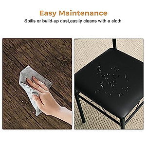 VINGLI 3 Piece Round Dining Set,29.5" Small Dining Table Set for 2,Round Kitchen Table with 2 Chairs Set for Small Space/Dining Room/Apartment,Upholstered Chairs,Metal Frame,Storage Shelf (Black)