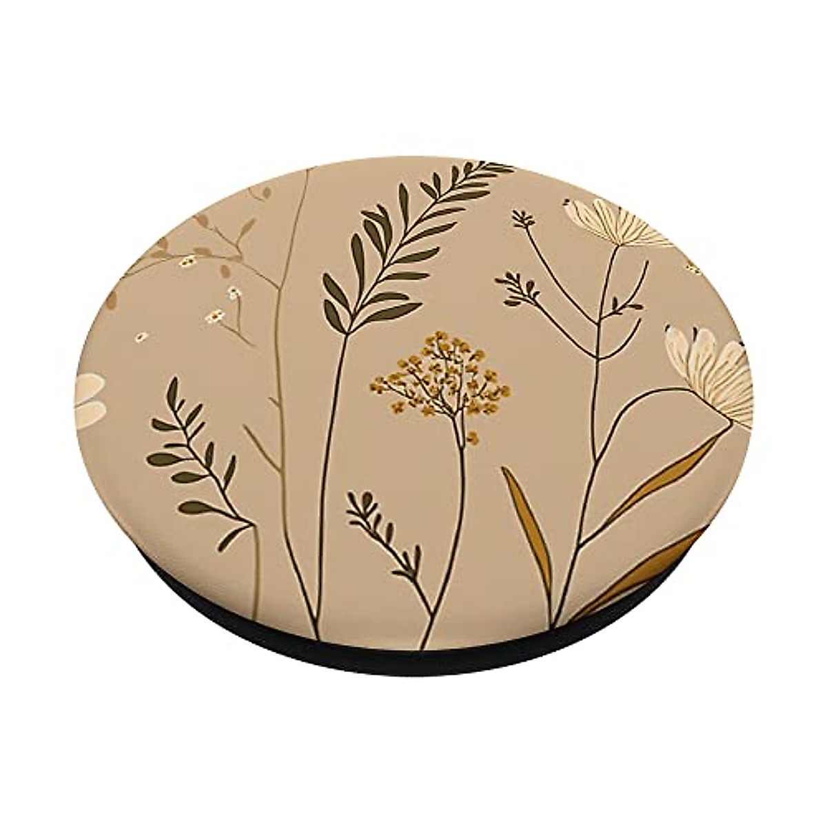 Beige Tan Wildflower Floral Minimal Flower Boho PopSockets Swappable PopGrip