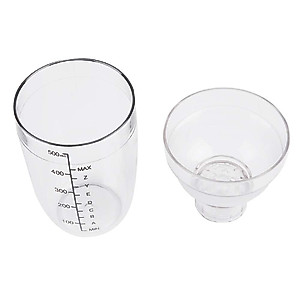 Plastic Cocktail Shaker, Drink Mixer Hand Shaker Cup with Scales, Anti-leaka Transparent PC Milk Tea Cocktail Drink Shaker Bar Tool (500ML)