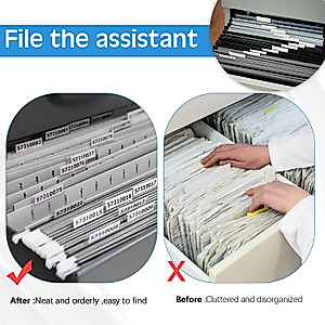 Qeeenar 80 Pack Hanging File Folders Letter Size File Cabinet 1/5 Cut Adjustable Tabs Filing Folders Organizer Bulk for Office School Home Document Storage Supplies, 12.4 x 9.4 Inch (Grey)