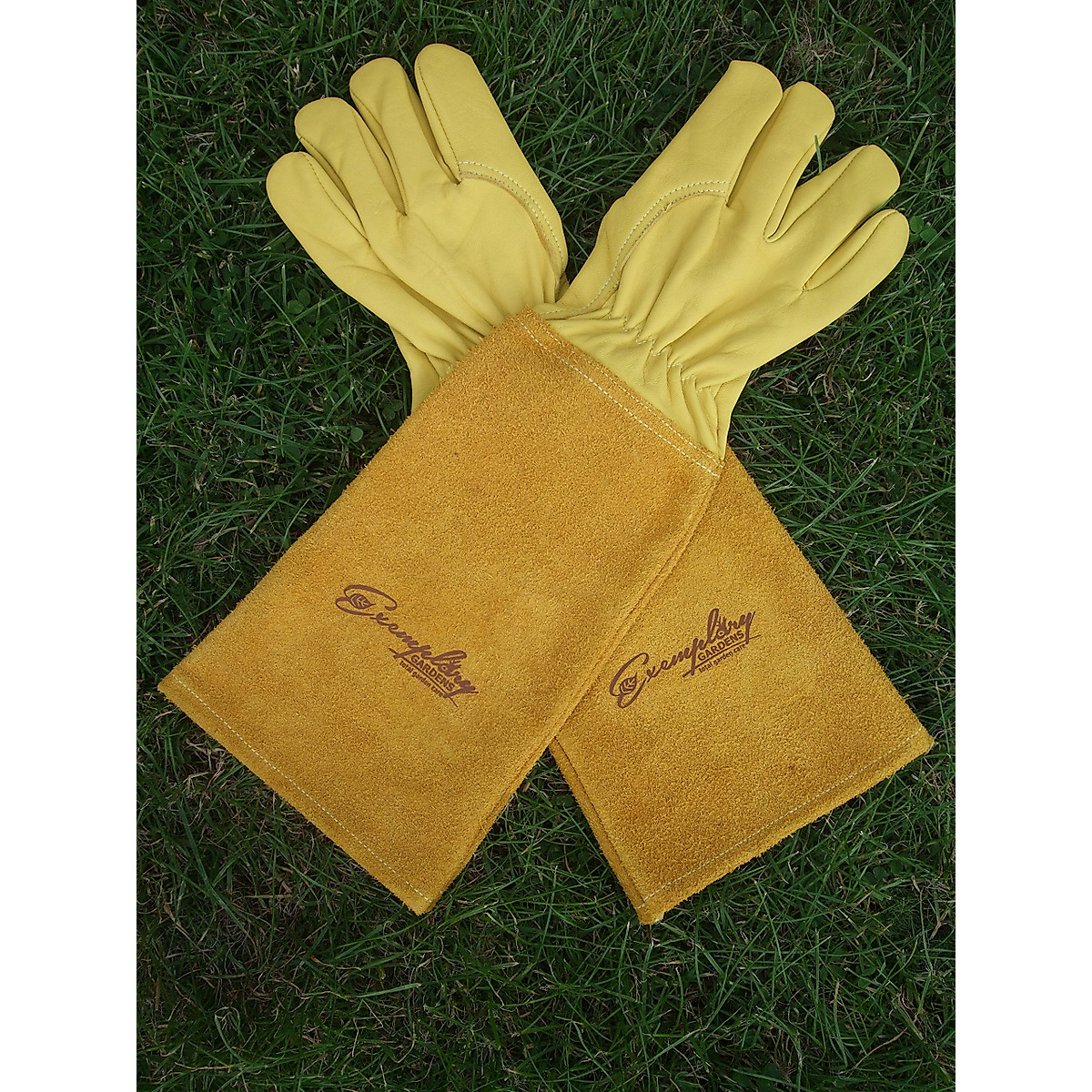 Rose Pruning Gloves for Men and Women - Thorn Proof Goatskin Leather Gardening Gloves with Gauntlet (Extra Large, Yellow)