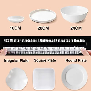 100Pcs Bowl Covers Food Cover Dish Covers, Plastic Bowl Covers Elastic Reusable, Reusable Elastic Stretch Plastic Covers For Bowls, Plastic Food Covers With Elastic For Bread Proofing (100PC BAG)