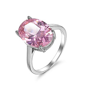 Goldenchen Fashion Jewelry Newest Oval Cut Natural Pink Fire Topaz Gemstone Silver Women Ring (8)