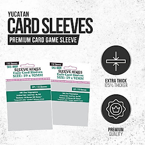 Sleeve Kings Euro Card Sleeves (59x92mm) - 110 Pack, 60 Microns