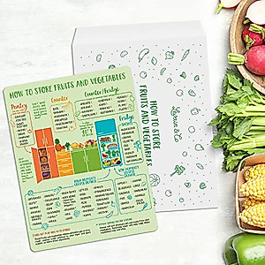 Levain & Co Produce Storage Guide Magnet - Fruit & Vegetable Storage Magnetic Chart - The Ultimate Produce Organizer Cheat Sheet - Keep Foods Fresher Longer