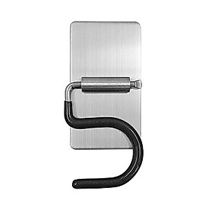 4Pcs Broom Mop Holder, Stainless Steel Heavy Duty ​S-Type Brooms Mops Cleaning Tools Hanger Wall Mounted Racks Holder for Kitchen Garage Bathroom​(Black)