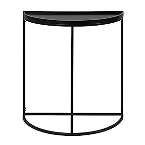 Kate and Laurel Dorrah Modern Round Console Contemporary Half-Circle Entryway Table for Storage, Organization, and Display, 28x14x30, Black