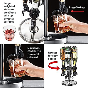 OGGI Professional 6-Bottle Revolving Liquor Dispenser, Stainless Steel