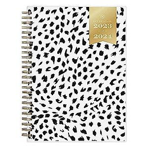 2023-2024 Day Designer Pebble Path Frosted Polypropylene Weekly/Monthly Academic Planning Calendar with Notes, 5-7/8" x 8-5/8", Black, July 2023 to June 2024, 142502