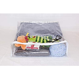 Clear Vinyl Zippered Storage Bags 15 x 18 x 4 Inch 10-Pack