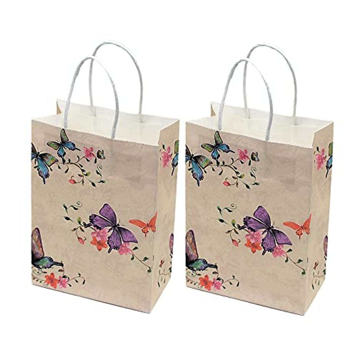 YYaaloa Gift Bags Kraft Paper Bags with Handle 8.26 x 5.9 x 3.15 inch Party Favor Bags for Baby Shower Kids Birthday Wedding Xmas Party Supplies (Pack of 30)
