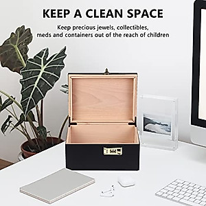 SafeDelux Wooden Box with Hinged Lid and Lock Premium Keepsake Decorative Storage Box For Home or Office - 11 X 8 X 5 Inches